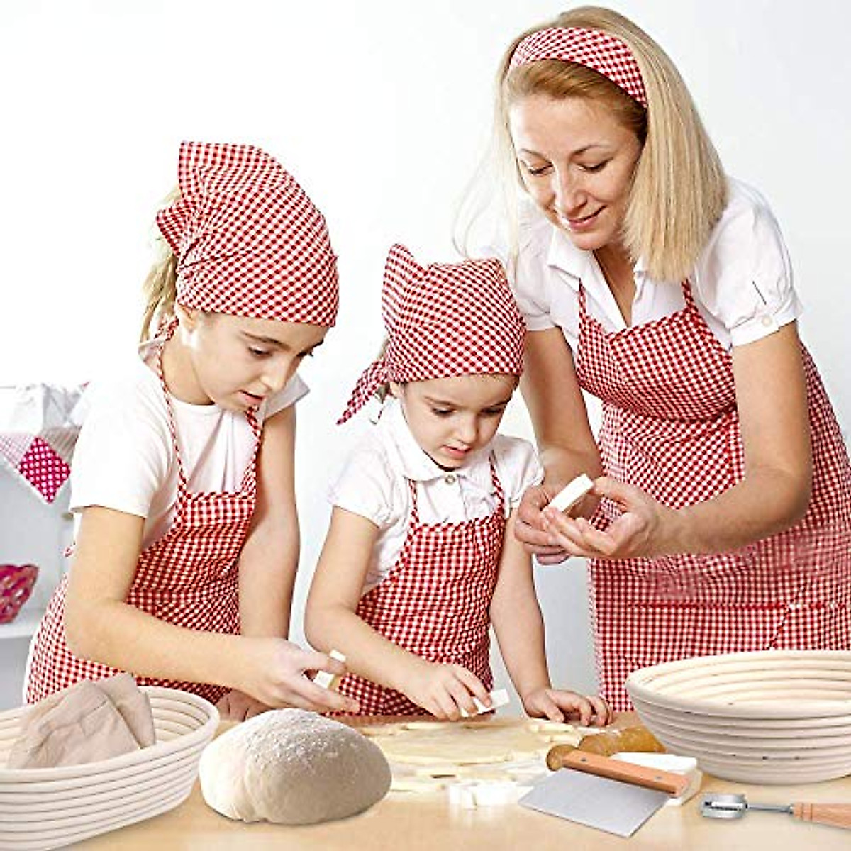 Bread Banneton Proofing Basket Set, 10 Inch Round & 9.6 Inch Oval Bread Proofing Basket Natural Rattan Banneton for Sourdough with Dough Whisk + Dough Scraper + Bread Lame + Cloth Liner