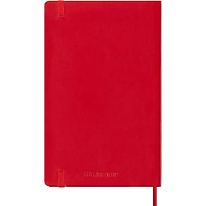 Moleskine Classic Notebook, Soft Cover, Large (5" x 8.25") Plain/Blank, Scarlet Red, 192 Pages