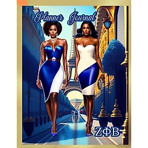 Zeta Phi Beta Sorority Blank Page Planner Journal - Undated 200 Pages for African American Women and Girls - Perfect for Nurses, Journaling ,Students, ... and Organizer Agenda to Do List 8.5 x 11"