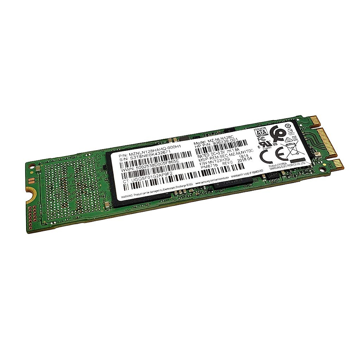 Samsung MZ-NLN128C PM871b 128GB M.2 2280 SATA 6Gb/s SSD Solid State Drive MZNLN128HAHQ-000H1