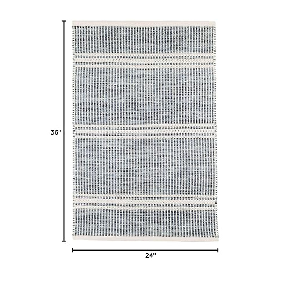 Dash and Albert Malta Wool Area Rug - 2' x 3' Blue - Coastal Charm Handwoven Wool Accent Rug - Durable, Lightweight, Easy to Clean