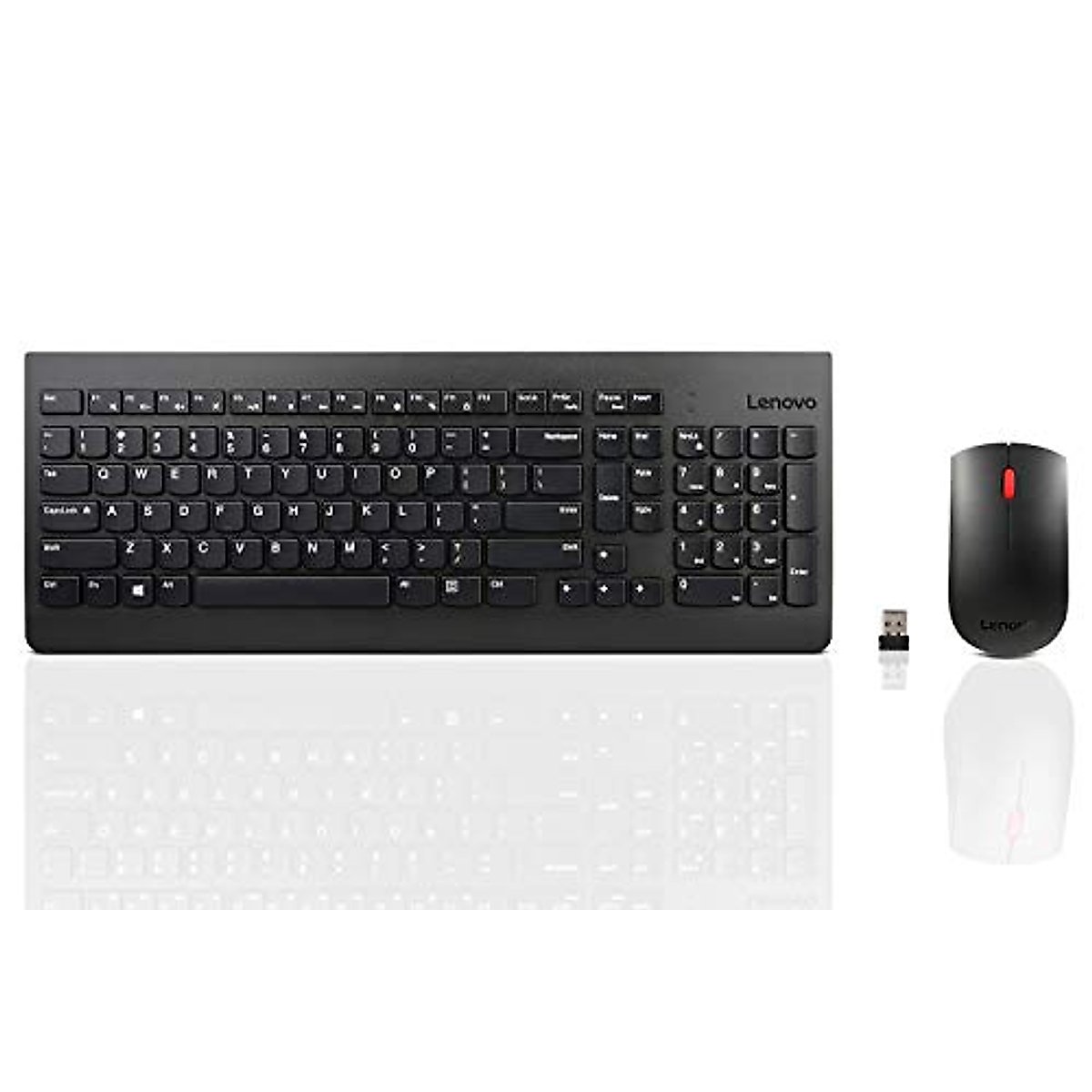 Lenovo 510 Wireless Keyboard & Mouse Combo, 2.4 GHz Nano USB Receiver, Full Size, Island Key Design, Left or Right Hand, 1200 DPI Optical Mouse, GX30N81775, Black