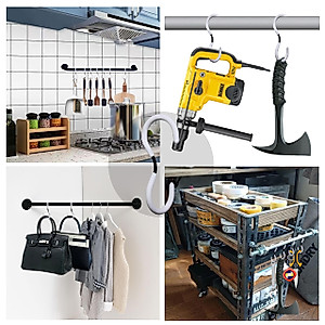 echinff 10 Pack S Hooks for Hanging,Heavy Duty S Shaped Hooks with 2 Extra Protective Covers,Bathroom Hook,Kitchen Hooks,Closet S Hooks for Purse,Jeans,Plants,Pots,Pans,Cups,Towels and Bags