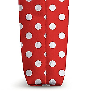 Small Polka Dot Pattern in White on Red AEV479 Tote Bag