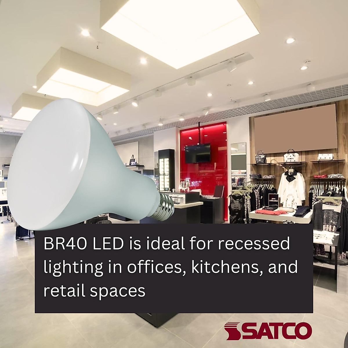 Satco S9634 11.5W BR40 LED Bulb – 2700K Warm White, 940 Lumens, 103° Beam Angle, Dimmable, Medium Base (6 LED Bulbs)