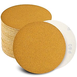 Keeimp 6 Inch Sanding Discs Hook and Loop No Hole, Da Sandpaper for Automotive and Woodworking, 80, 120, 220, 320, 400 Grit, 20 PCS Each Grit(Pack of 100)