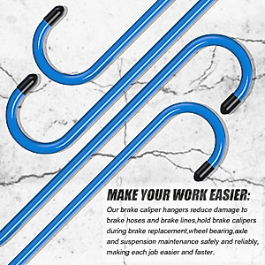 Bac-kitchen 4 Pcs Brake Caliper Hangers Brake Caliper Hooks with Rubber Tips Automotive Tool for Braking, Bearing, Axle and Suspension Work