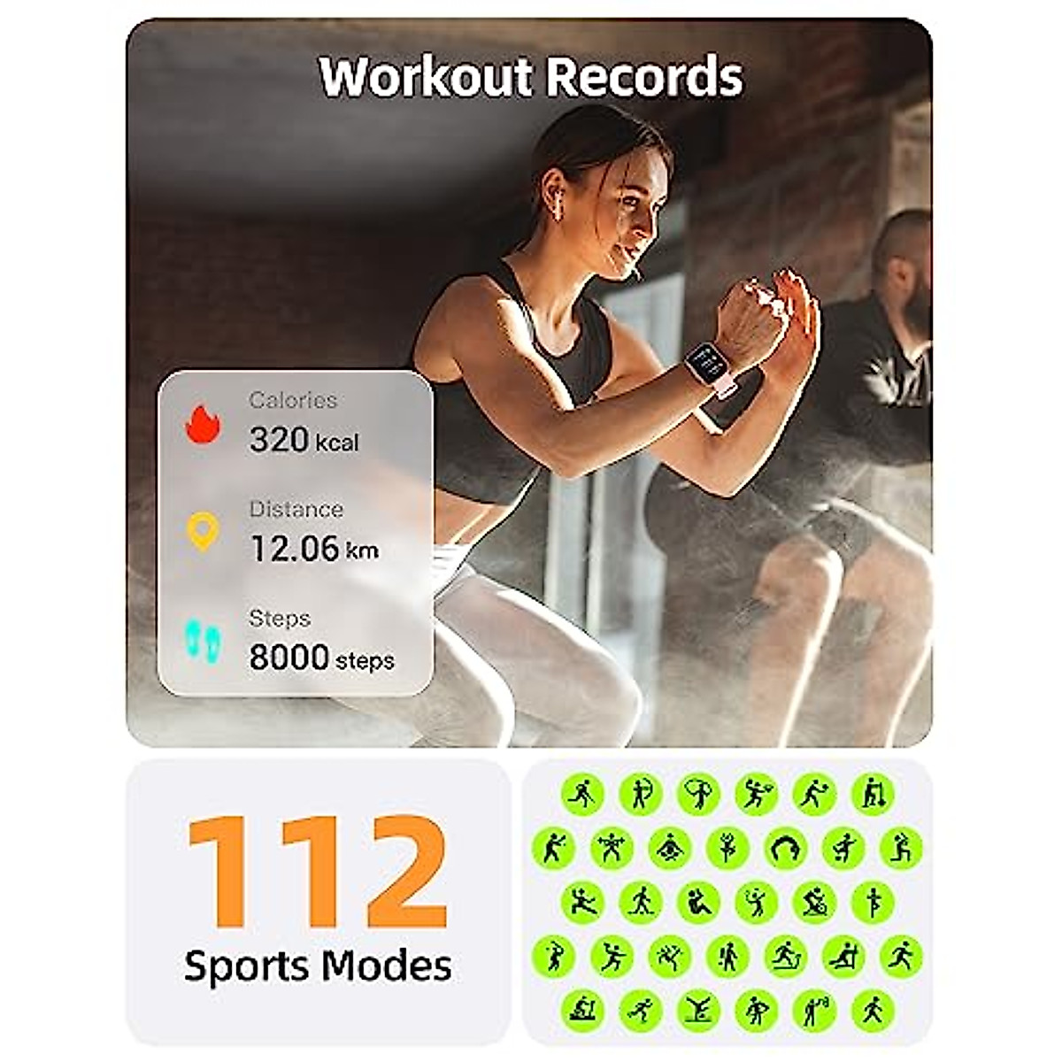 Parsonver Smart Watch, 1.91" HD Touch Screen Fitness Tracker Watch for Women Men(Answer/Make Calls), Heart Rate Blood Oxygen Sleep Monitor for Android iPhones, 112 Sports Modes IP68 Waterproof, FIFIX1