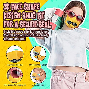 100Pcs Kids Disposable Face Masks 3 Ply Breathable Safety Colorful Children Mask, Soft on Skin Child Protection Face masks with Elastic Earloop