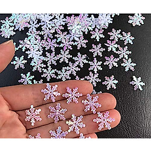DIYASY 800 Pieces Christmas Snowflake Confetti, Glitter Sliver Sequins for Xmas Party Table Decorations 3 Size