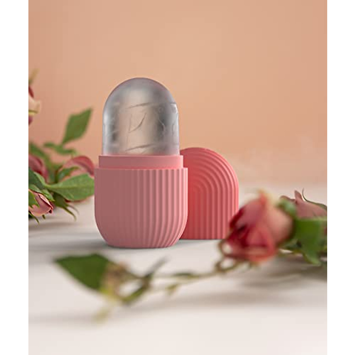 LO MERECES Facial Ice Roller, Ice Cube Massager Reusable Silicone Ice Mold for Face, Eyes, Neck, Daily Skin Care, De-Puff Eye Bags, Reduce Migraine Pain (#1 Pink)