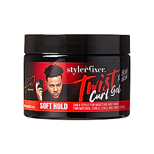 RED by Kiss X Bow Wow Styler Fixer Twist Curl Gel, Soft Hold for Afro Hair, Moisturizing with Coconut Scent, Ideal for 360 Waves & Twists, Nourished and Naturally Shiny