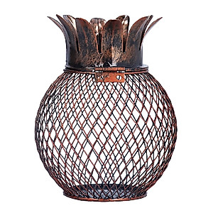 Restokki Wine Cork Container Iron Pineapple Shaped Wine Bottle Picture Frames Cork Storage Box Ornament for Home Bar Decoration