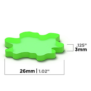 LITKO Acid Splatter Tokens | Hazardous Spill | Nuclear Splash | Fluorescent Green | 10 Pack