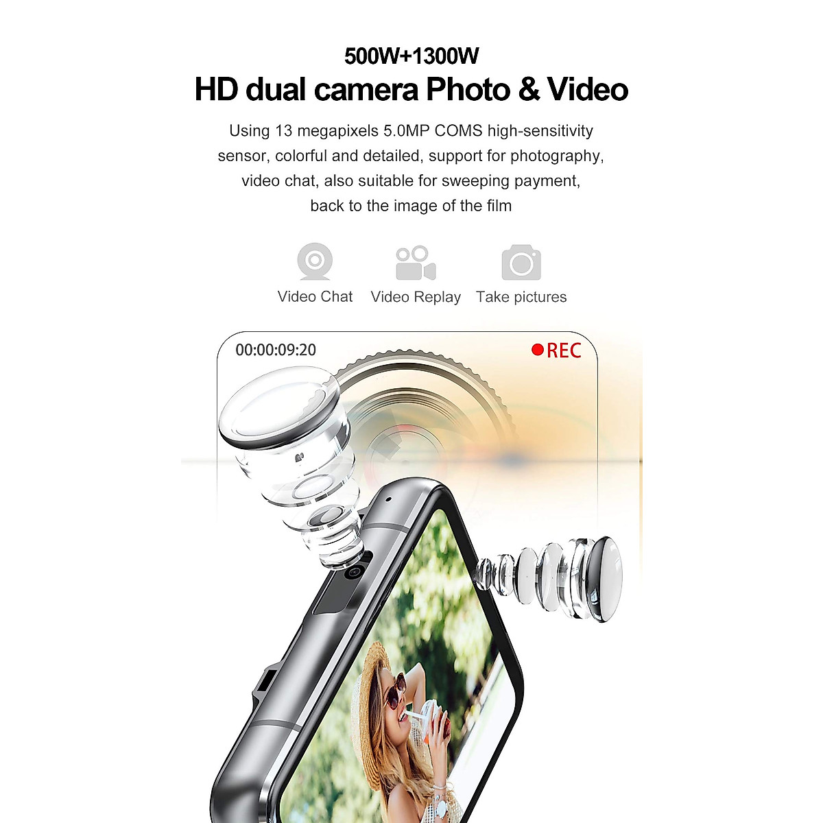 Rainbuvvy Smart Watch for Men, 4G Smartwatch for Android and iOS 2.88Inch Touch Screen Android 9.0 OS 4GB+64GB Activity Tracker with Face Unlock Dual Cameras WiFi GPS Detachable Band (Silver)