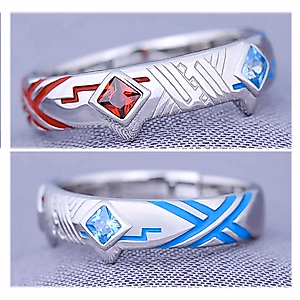 PPONE Darling In The Franxx Ring,Anime 02 Zero Two Cosplay Ring Silver 925 Adjustable Props Jewelry for Fans