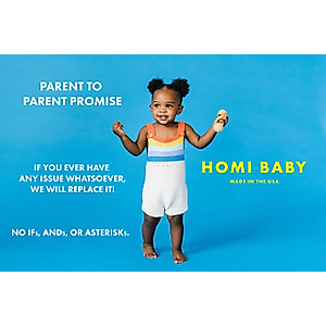 Wood Baby Rattle Teether by Homi Baby, Perfect Montessori Grasping Teething Toy for Babies, Handmade in The USA, Sealed with Organic Virgin Coconut Oil & Beeswax (Natural)