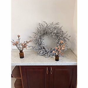 26 Inch Winter Front Door Wreath Silver Berry Wreath Winter Christmas Wreath with Silver Metallic Berry on Farmhouse Grapevine for Festival Celebration Front Door Wall Window Decoration Home Décor