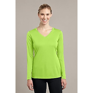 Long Sleeve V-Neck Tee (LST353LS) Lime Shock, M