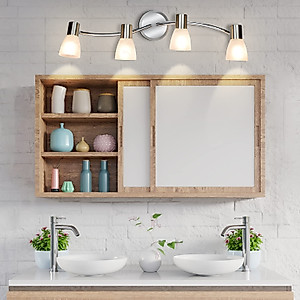 DLLT Led Track Light, 4-Light Foldable Spot Lights Fixtures with Glass Shade, Wall Accent S-Shaped Tracking Ceiling Lighting for Kitchen, Office, Bedroom, Hallway, E12 Base, Bulbs Not Included