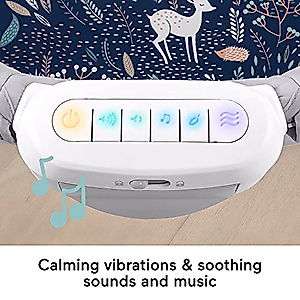 Fisher-Price Baby Crib Soothing View Vibe Bassinet Portable Cradle With Music Vibrations And Slim Fold For Travel, Moonlight Forest [Amazon Exclusive]