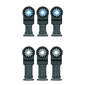 Bosch Starlock Multitool Blades for Hard Wood, Laminate, 3-Pack and Carbide Oscillating Tool Blades for Cutting Metal, 3-Pack, Bundle (6-Pieces)