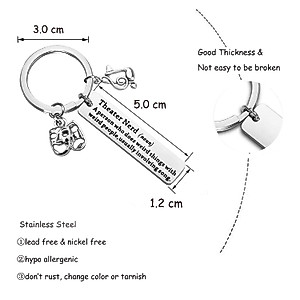 Gzrlyf Theater Nerd Gifts Musical Theatre Keychain Funny Theater Gifts Broadway Theater Gifts Theatre Lover Gifts (Keychain)