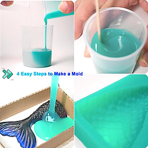 BBDINO Super Elastic Silicone Mold Making Kit, Mold Making Silicone Rubber 70.56 oz, Liquid Silicone Rubber, Ideal for Casting 3D Resins Molds| Silicone Molds| Food Molds 1:1 by Volume, Jade Green