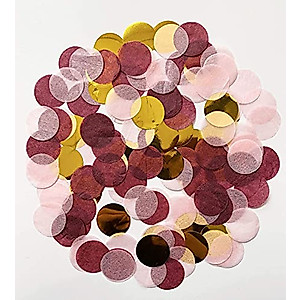 Qian's Party Burgundy Pink Birthday Party Decorations Burgundy Pink Gold Fall Birthday Decorations Tissue Paper Pom Pom Happy Birthday Banner/Burgundy Fall Birthday Decorations