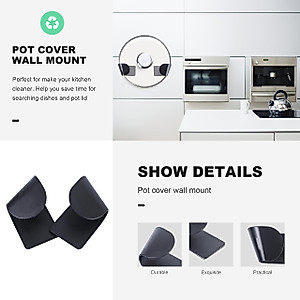 Hemoton 5 Pairs Wall Mount Pot Lid Organizers, Adjustable Pot Lid Holder Cabinet Door Organizer Pot Hangers Racks, Plastic Pan Storage Racks Holders for Kitchen, Saving Space& Free Size