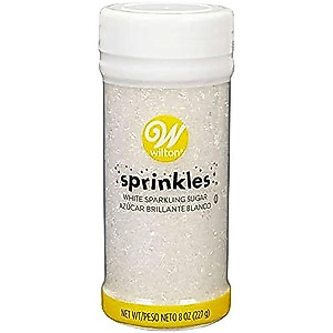 Wilton White Sparkling Sugar, Glamour White Sprinkles for Cakes & Cookies, 8 oz.