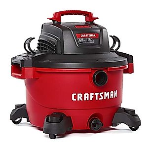 CMXEVBE17594 CRAFTSMAN 17594 12 Gallon 6 Peak HP Wet/Dry Vac, Portable Shop Vacuum with Attachments Red and Black