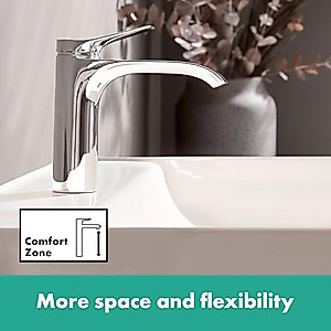 hansgrohe Vivenis Modern 1-Handle 1-Hole 6-inch Tall Bathroom Sink Faucet in Chrome, 75010001