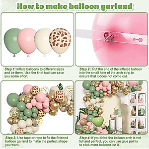 Amandir Baby Boxes Sage Green Baby Shower Decorations for Girl, Pink Gold Sage Green Balloon Arch Baby Blocks Letters Animal Jungle Safari Balloons Gender Reveal Two Wild One Birthday Party Supplies