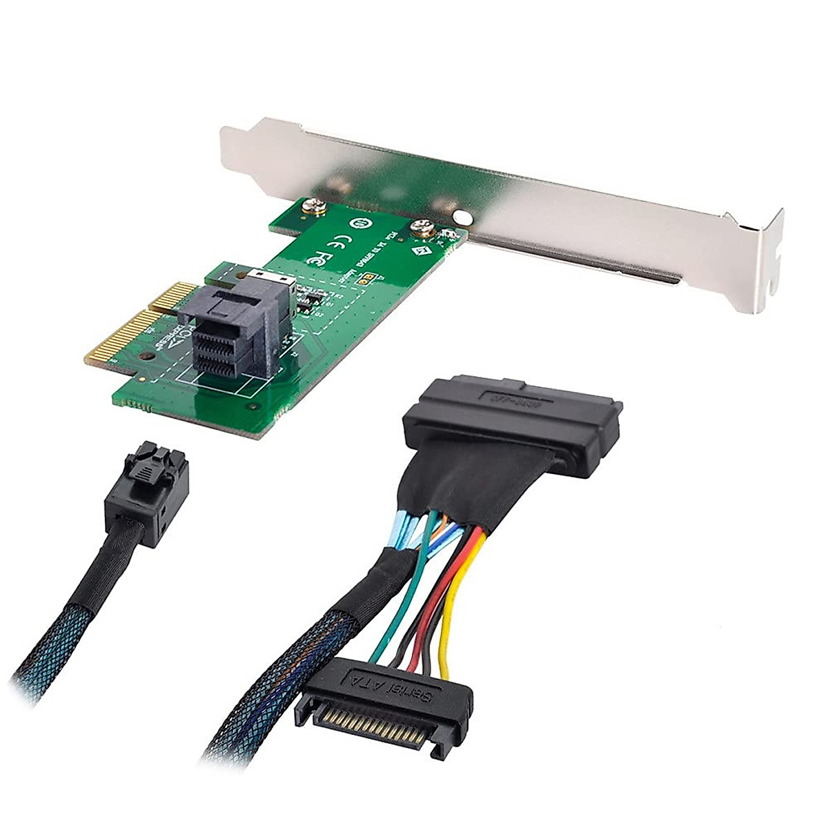 xiwai PCI-E 3.0 4.0 to SFF-8643 Card Adapter and U.2 U2 SFF-8639 NVME PCIe SSD Cable for Mainboard SSD