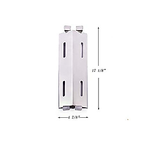 Replace parts 8 Pack Stainless Steel Heat Plates and Stainless Steel Grill Burners Replacement for Bakers and Chefs GR2039201-BC-00, GD430, ST1017-012939, Grill Chef, Members Mark Gas Grill Models