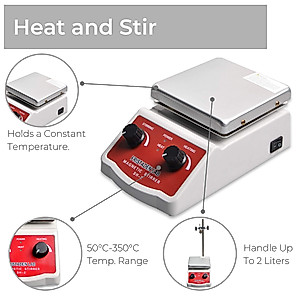 Fristaden Lab SH-2 Magnetic Hot Plate Stirrer, 100-1600rpm Speed, 350°C Temperature, 2,000mL Capacity, Lab Quality Hot Plate with Magnetic Stirrer for Liquid Heating & Mixing with1 Year Warranty