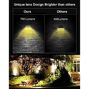 COCOMOX Solar Spot Lights Outdoor, Warm White Solar Lights Outdoor Waterproof, IP67 Solar Powered Garden Lights Landscape Lighting Dusk-to-Dawn 3 Modes Spotlight for Yard Driveway Flag 2 Pack