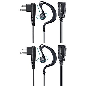 commountain CP200D CLS1410 Earpiece Compatible for Motorola Radios R2 CLS1110 CP100D CP200 CP185 BPR40 BPR40D DTR700 DTR650 RDU4100 RDU4160D RMU2040 RMU2080D CLS CP, G Earhook Headset Ear Piece-2 Pack