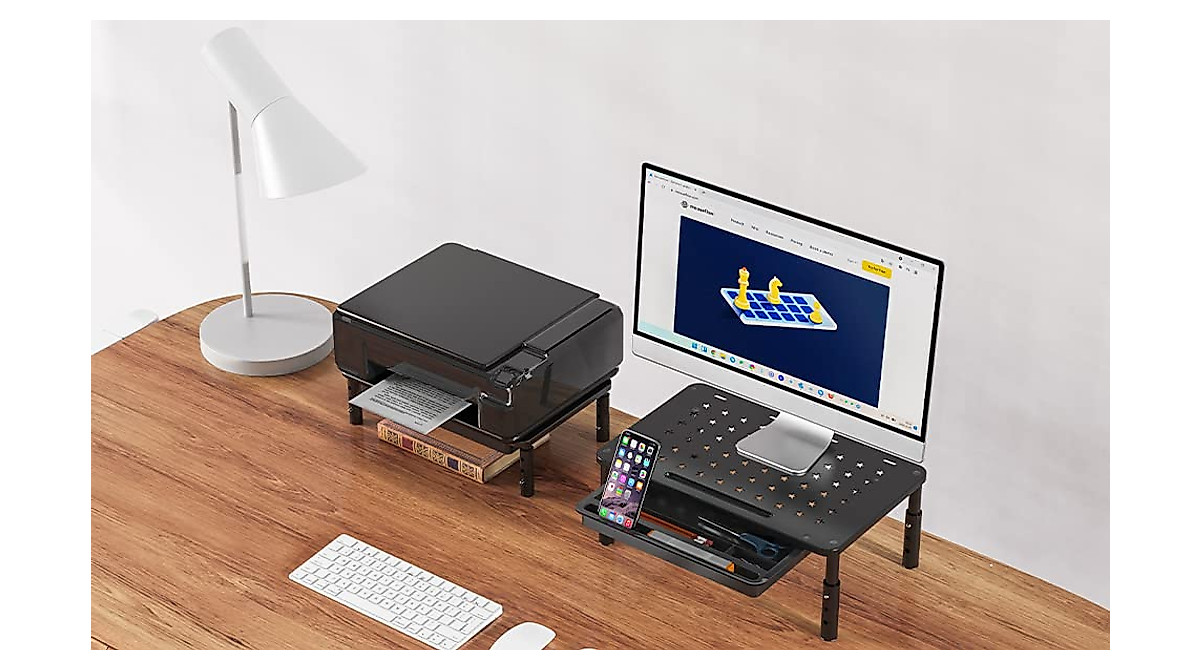 Zimilar Adjustable Monitor Stand Riser w/ Drawer - 2 Pack