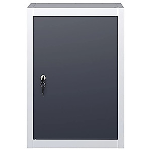 Keketa Wall Mounted Tool Storage Cabinet for Living Room Bathroom Kitchen Cabinet Industrial Style Metal Gray and Black