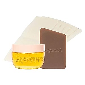 Sugardoh Sugar Wax Kit, TikTok Made Me Buy It, Sugaring Hair Removal with Medium Sugaring Paste At Home Hair Remover For Women & Men Facial, Arms, Legs,& Body Hair