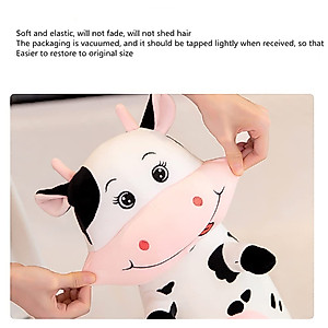 TEFU Lovely Creative Milk Cow Plush Pillow Toys Soft Stuffed Cartoon Animal Cattle Doll Bedroom Sleeping Pillow Cushion,Gifts for Friends Kids (70cm/27.5in)