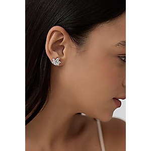 Michooyel Cluster Cubic Zirconia Stud Earrings Bridal Wedding Earrings Marquise Diamond Women's Earrings Brides Bridesmaid