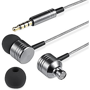Betron B650 Earphones Wired Headphones in Ear Noise Isolating Earbuds with Microphone and Volume Control Powerful Bass Driven Sound, 10mm Large Drivers