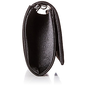 Damara Womens Satin Pleated Clutch Bag Wedding Bridal Prom Evening Handbag,Black, Large