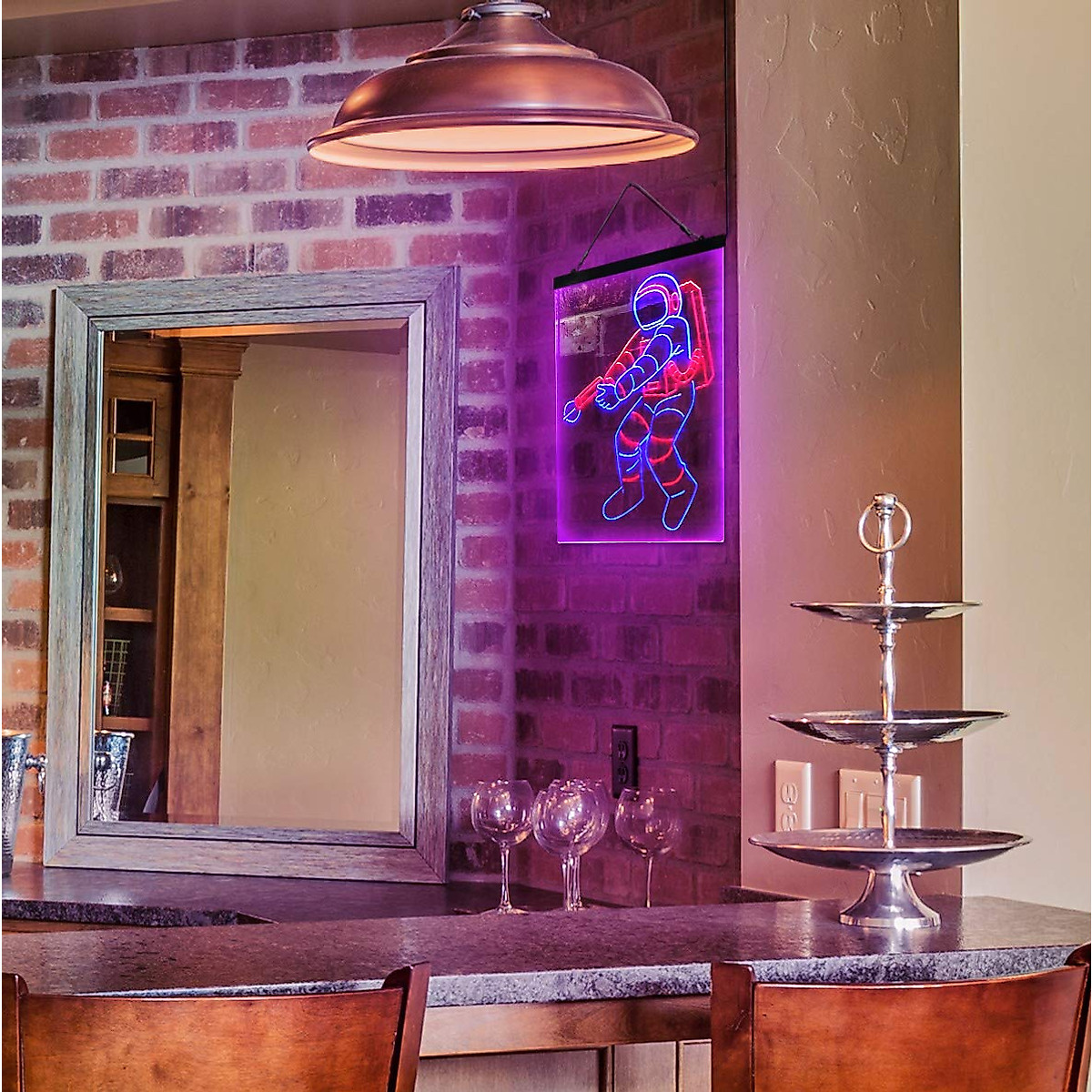 ADVPRO Astronaut Space Rocket Shuttle Kid Room Dual Color LED Neon Sign Red & Blue 12" x 16" st6s34-i3136-rb