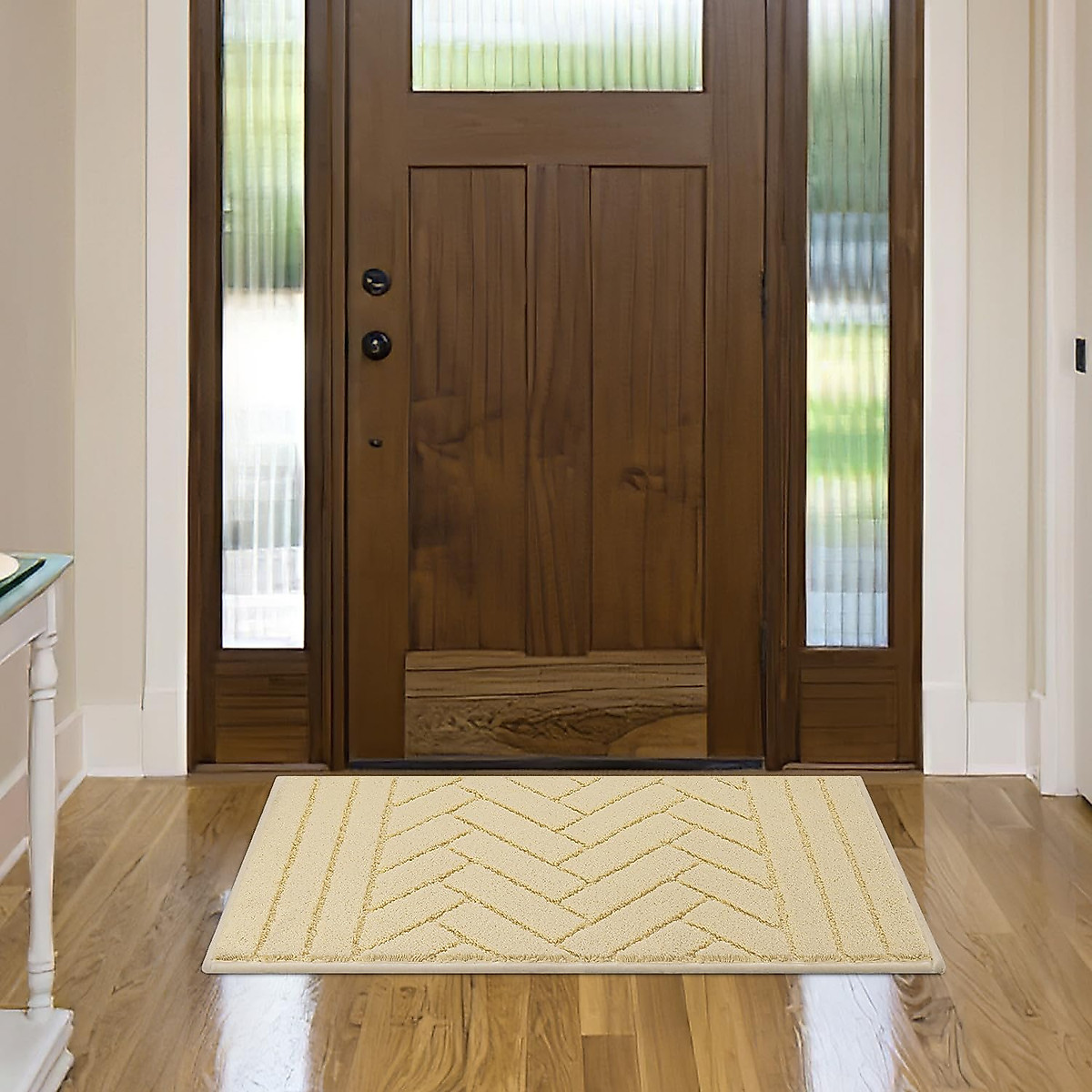 Tindbea Dog Mat for Muddy Paws,Absorbs Moisture Dirt Non-Slip Washable Mud Mat for Dogs,Soft Rubber Backing Front Inside Pet Rug for Entryway, Mud Dog Paws, Patio(24"x35", Blue)