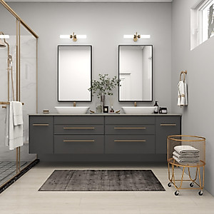 CosmoLiving by Cosmopolitan Metal Deep Set Rolling Mesh Laundry Basket Storage Cart - Black, Gold, White - 17 x 17 x 25 Gold