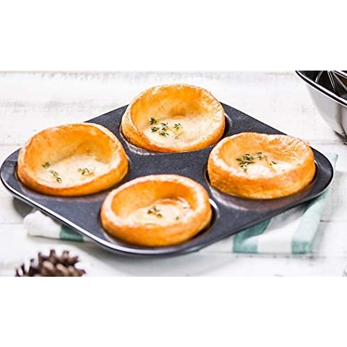 Tala Performance, Yorkshire Pudding Tin, Professional Gauge Carbon Steel with Whitford Eclipse Non-Stick Coating, Roasting and Cooking